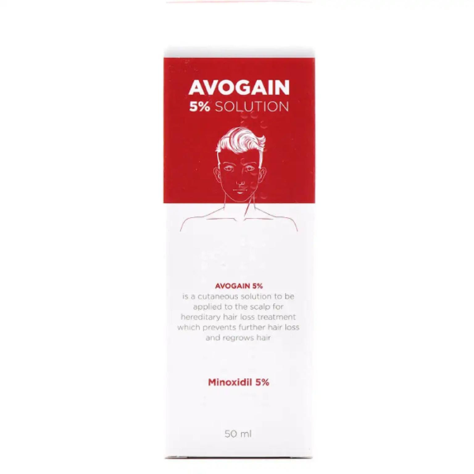 Avalon Pharma Avogain 5% Solution + 5% Minoxidil Spray 50 ml For Men ...
